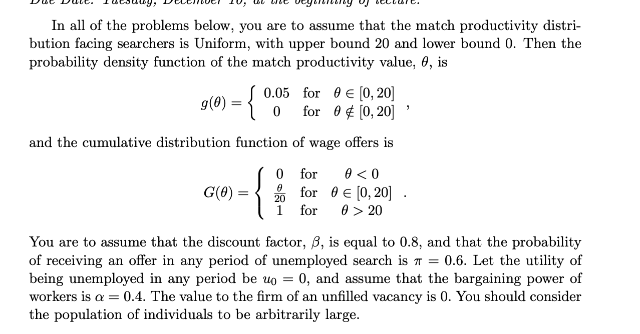 In all of the problems below, you are to assume that | Chegg.com