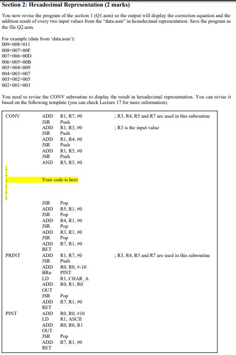 HELP WITH LC3 PROGRAM CODE THAT GIVES THE OUTPUT | Chegg.com