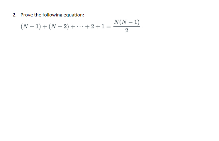 Solved 2. Prove the following equation: | Chegg.com
