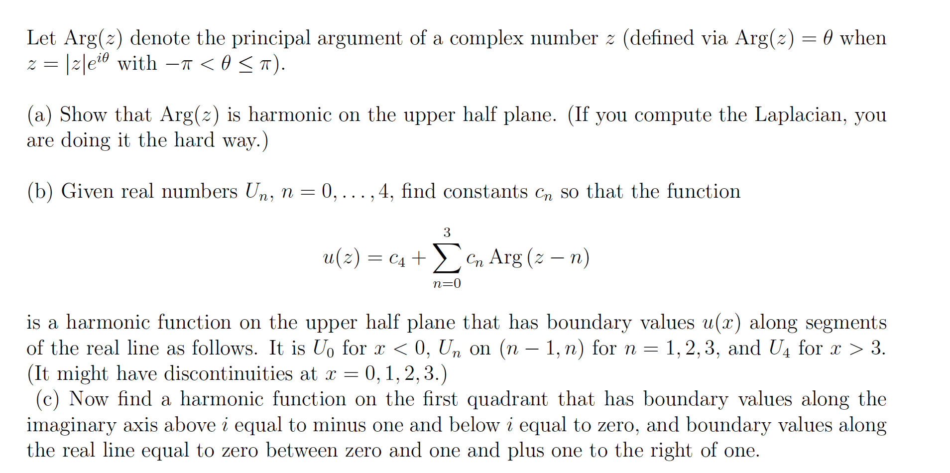 Solved Let Arg(z) denote the principal argument of a complex | Chegg.com