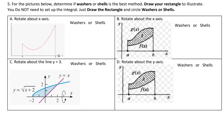 Solved 5. For the pictures below, determine if washers or | Chegg.com