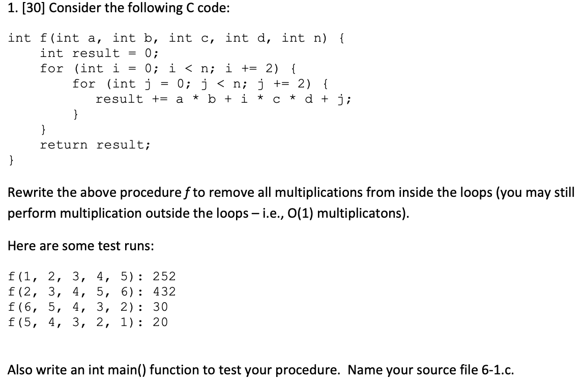 Solved Include A Main Function That Runs The Test Cases And 6731