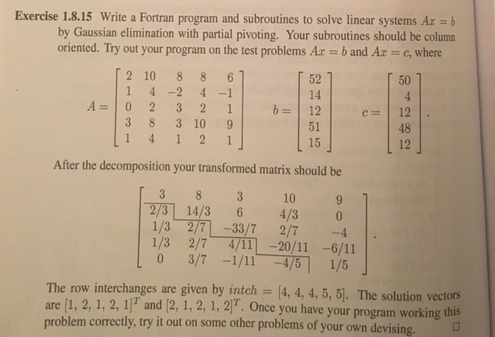 Solved Exercise 1815 Write A Fortran Program And 5596