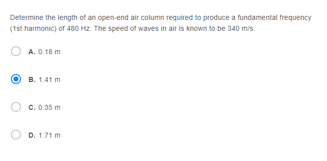 Solved Determine the length of an open-end air column | Chegg.com