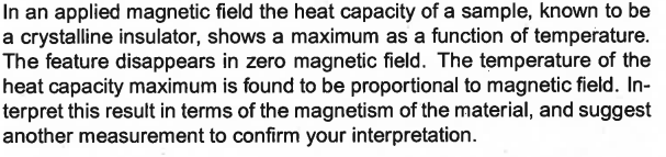 Solved In an applied magnetic field the heat capacity of a | Chegg.com