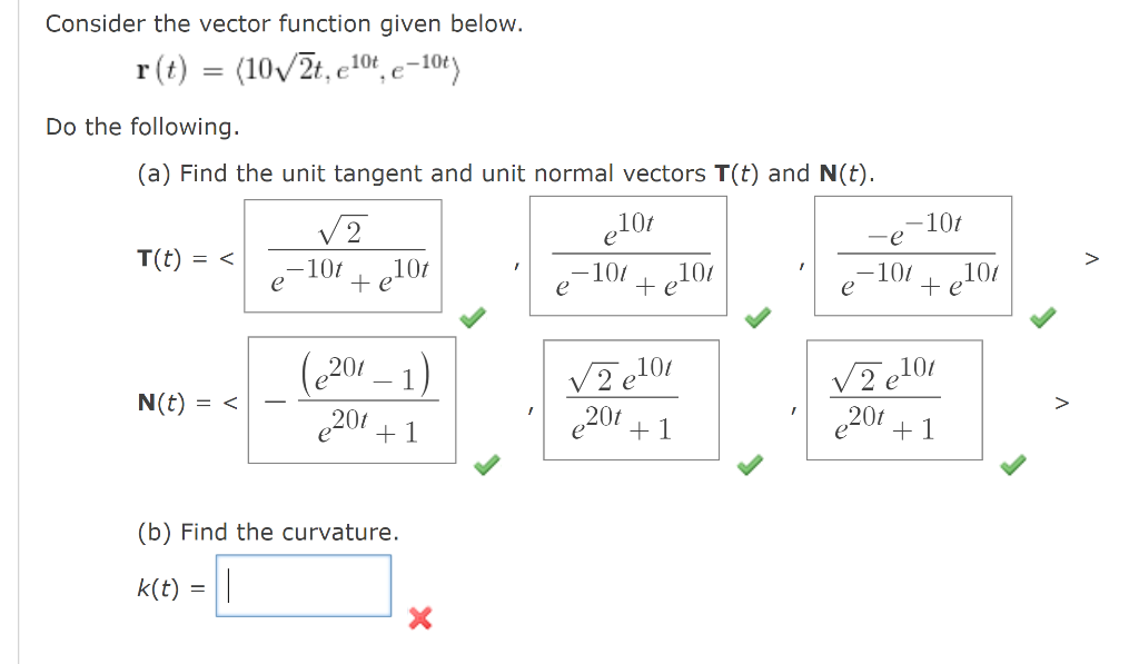 Solved Consider the vector function given below. | Chegg.com