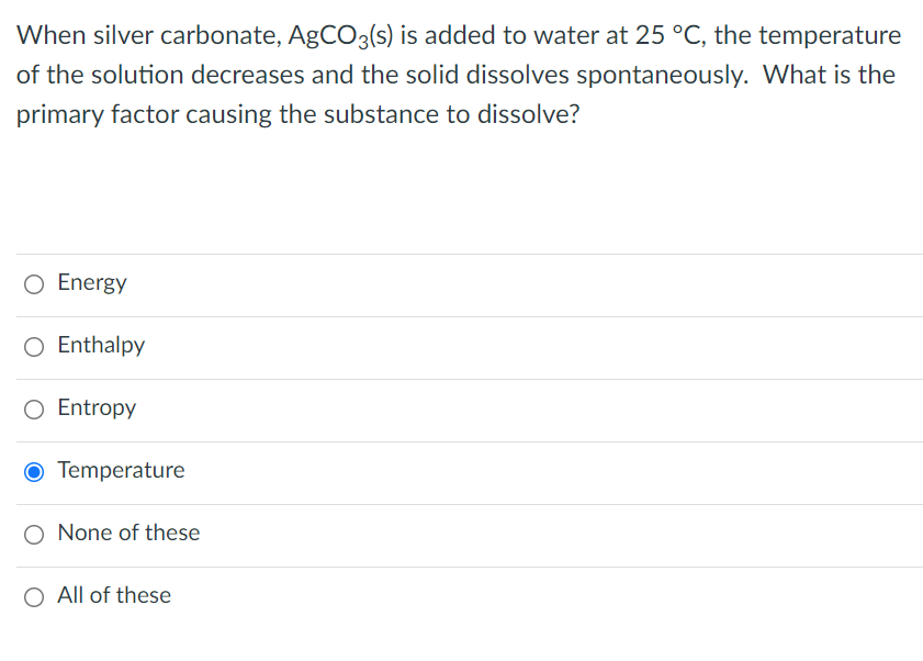 Solved When silver carbonate, AgCO3(s) is added to water at | Chegg.com
