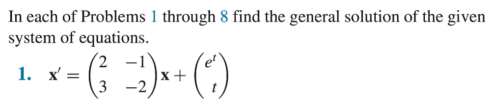 Solved In each of Problems 1 through 8 find the general | Chegg.com