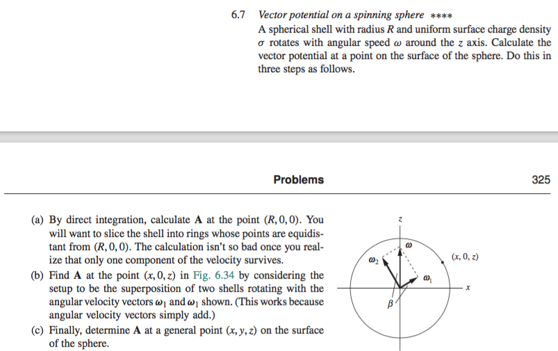 Solved 6.7 Vector potential on a spinning sphere **** A | Chegg.com
