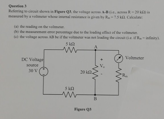 Solved Question 3 Referring to circuit shown in Figure Q3, | Chegg.com