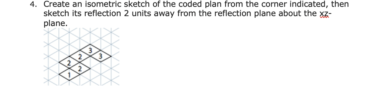Solved 4. Create an isometric sketch of the coded plan from | Chegg.com