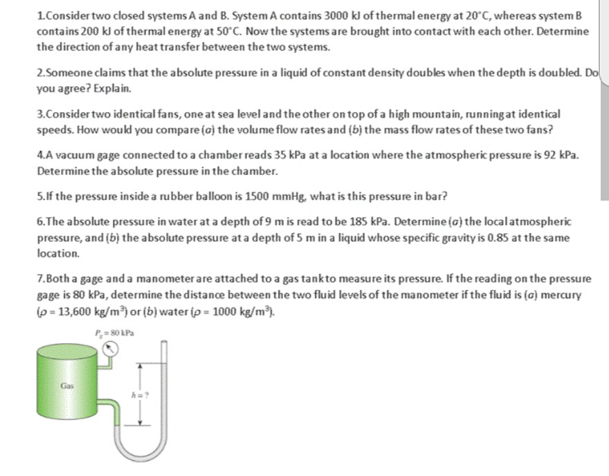Solved 1.Consider two closed systems A and B. System A | Chegg.com