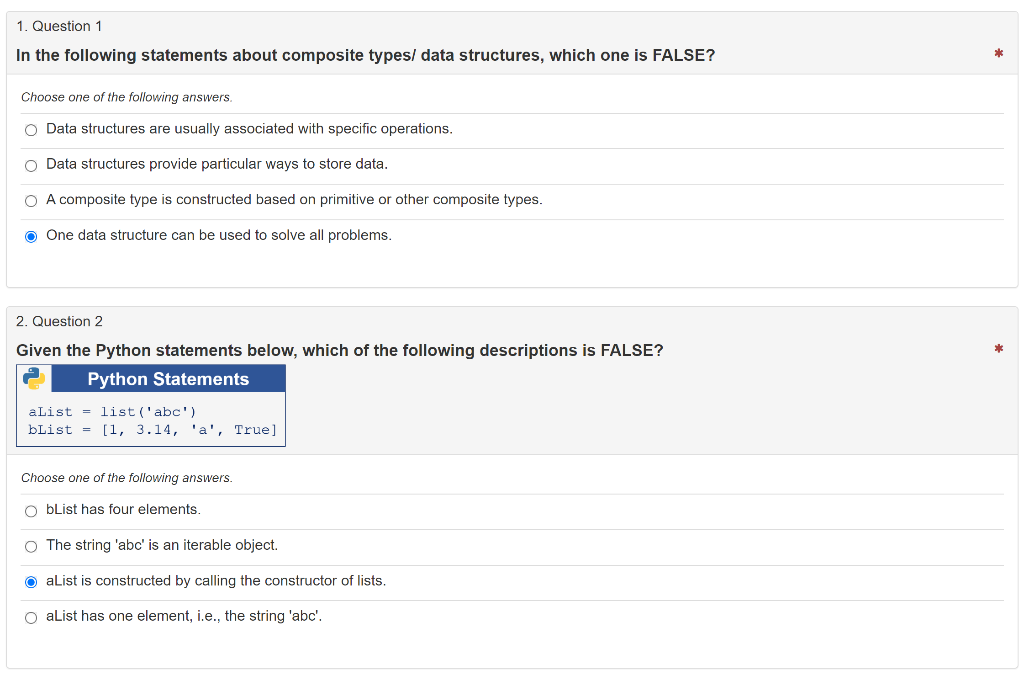Solved In the following statements about composite types/ | Chegg.com
