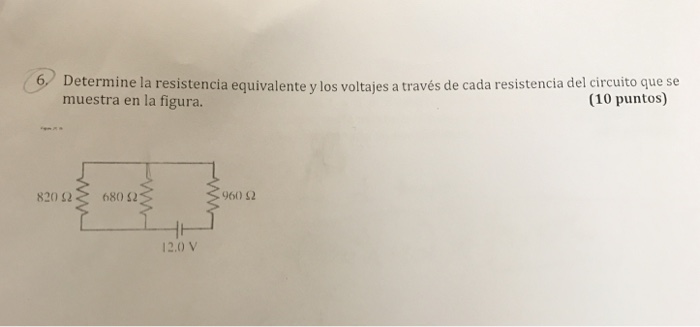 Solved Determine la resistencia equivalente y los voltajes a | Chegg.com