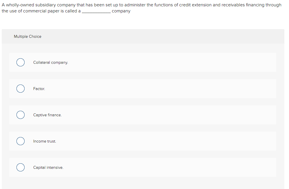 Solved A wholly-owned subsidiary company that has been set | Chegg.com
