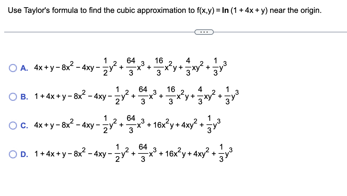Solved Use Taylor's formula to find the cubic approximation | Chegg.com