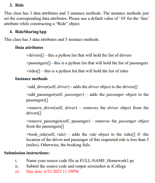Solved A Simple Ride Sharing System UML Class Diagrams | Chegg.com