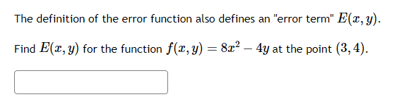 Solved The definition of the error function also defines an | Chegg.com