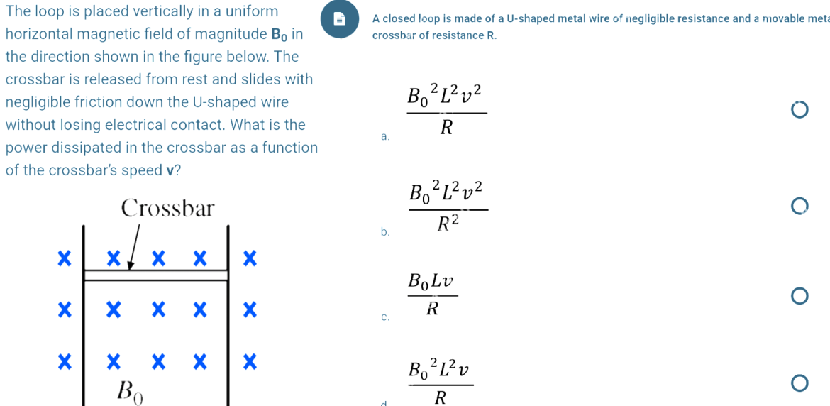 Solved A closed loop is made of a U-shaped metal wire of | Chegg.com