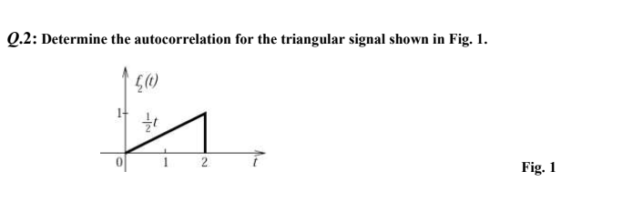 Solved Q.2: Determine the autocorrelation for the triangular | Chegg.com
