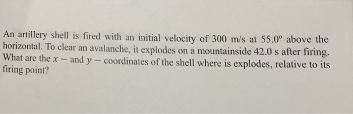Solved An artillery shell is fired with an initial velocity | Chegg.com