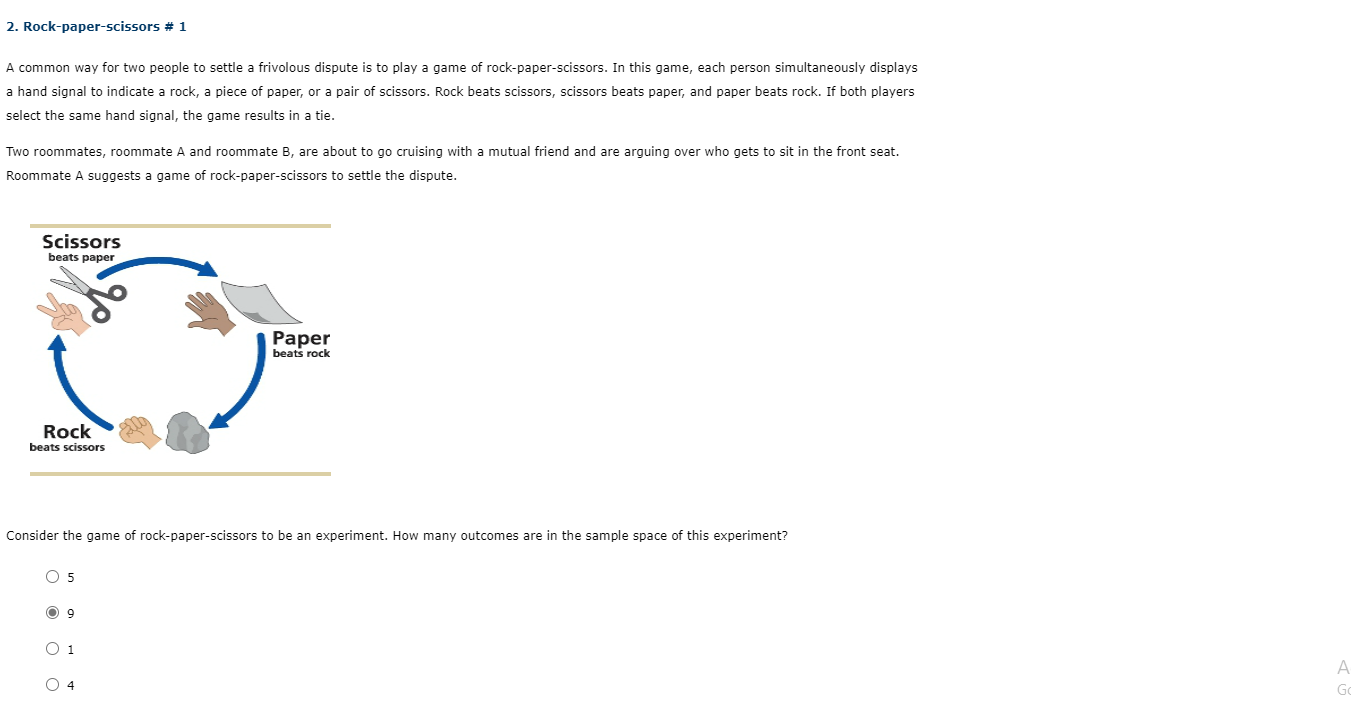 Solved 2. Rock-paper-scissors \# 1 A common way for two | Chegg.com