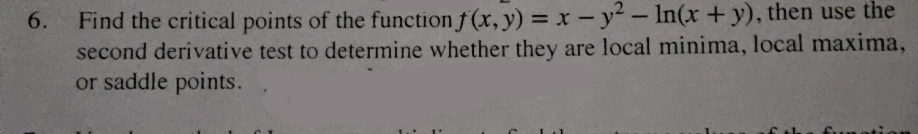 Solved 6. Find the critical points of the function | Chegg.com