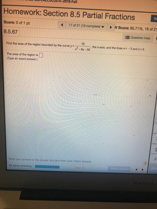 Solved Lulus 11 2018 Fall Homework Section 8 5 Partial
