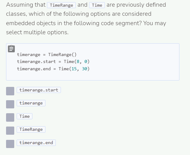 Solved Assuming that and are previously defined classes, | Chegg.com