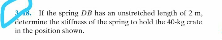 Solved If the spring DB has an unstretched length of 2 m, | Chegg.com