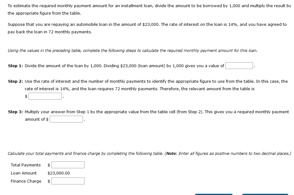 Solved For an installment loan using simple interest and | Chegg.com