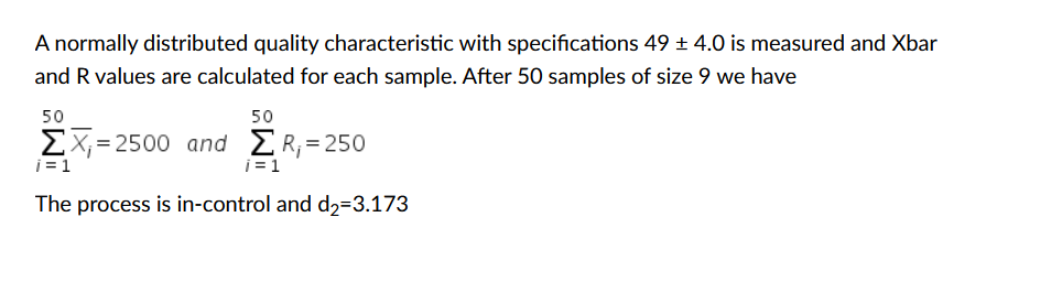 Solved A normally distributed quality characteristic with | Chegg.com