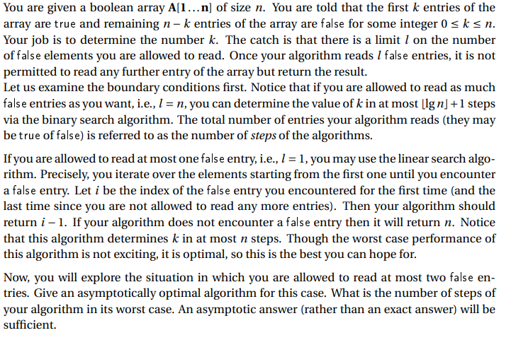 Solved You Are Given A Boolean Array A[1 N] Of Size N You