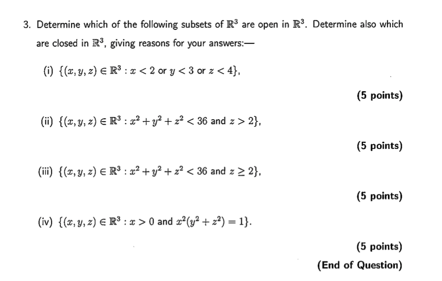 Solved 3. Determine which of the following subsets of R3 are | Chegg.com