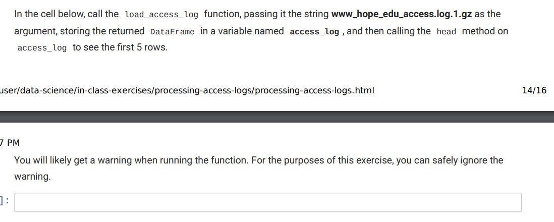 Solved Part 2 -- Building a function to process a log file | Chegg.com