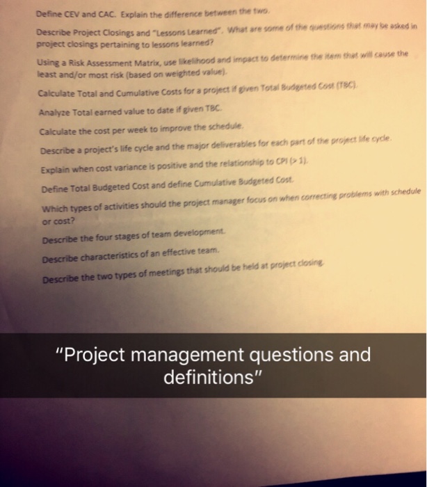 Solved Define CEV and CAC. Explain the difference between | Chegg.com