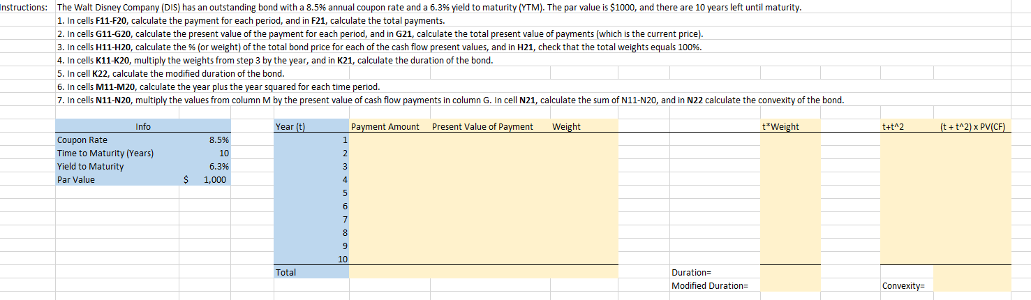 Solved In cells F11-F20, ﻿calculate the payment for each | Chegg.com