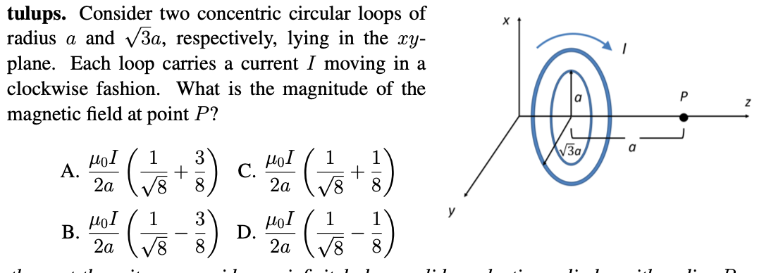 Solved tulups. Consider two concentric circular loops of | Chegg.com
