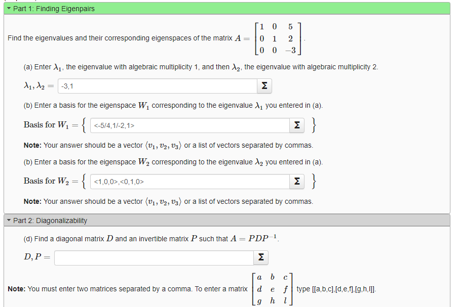 Solved Part 1: Finding Eigenpairs [10 5 Find the eigenvalues | Chegg.com