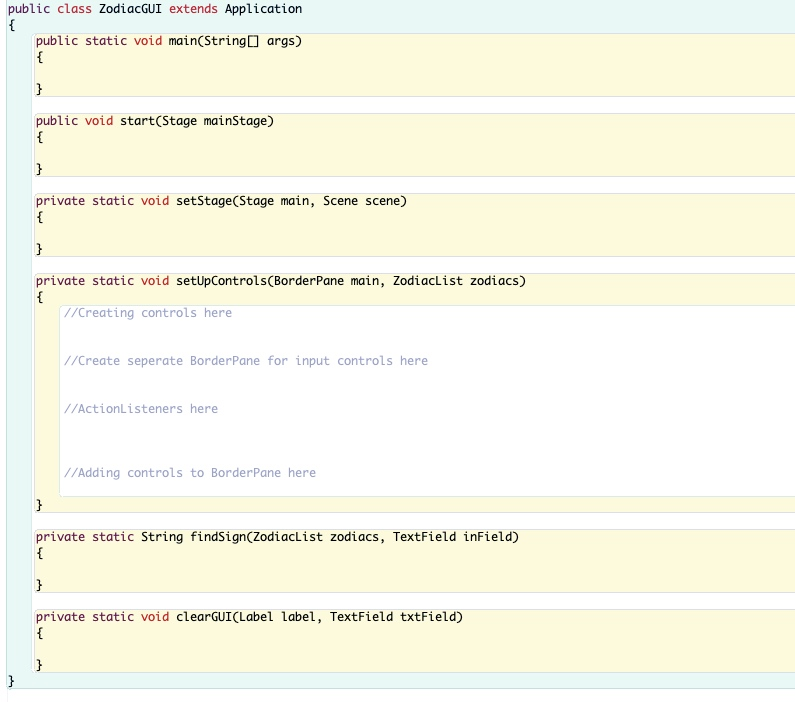 public class Zodiaclist private Zodiac [] | Chegg.com