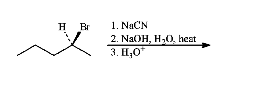 Solved H Br 1. NaCN 2. NaOH, H2O, heat 3. H307 | Chegg.com