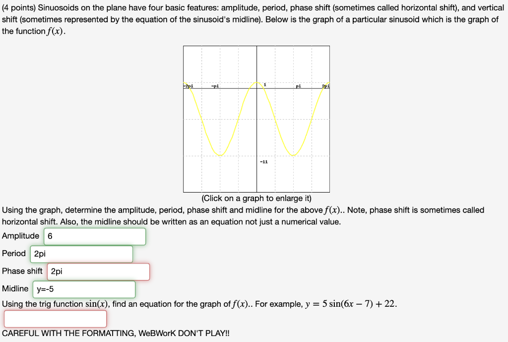 Solved (4 points) Sinuosoids on the plane have four basic | Chegg.com