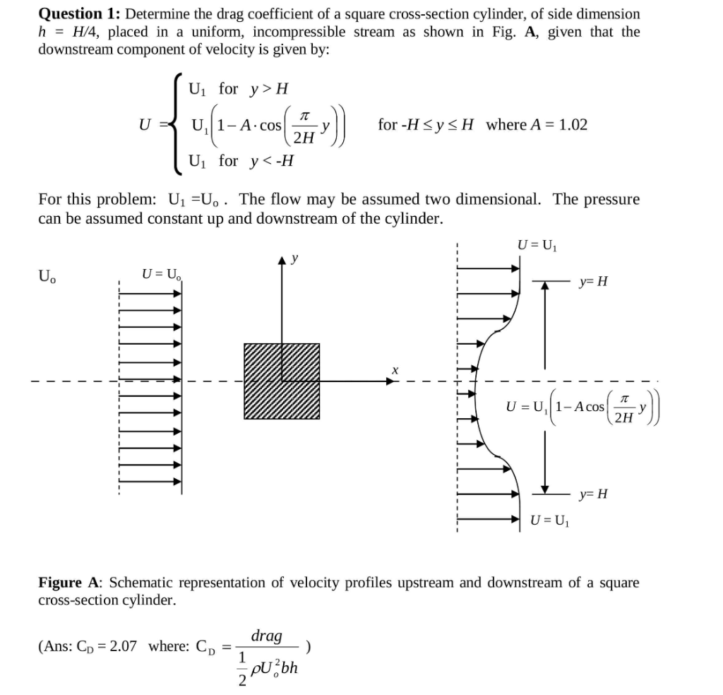 Solved Question 1: Determine the drag coefficient of a | Chegg.com