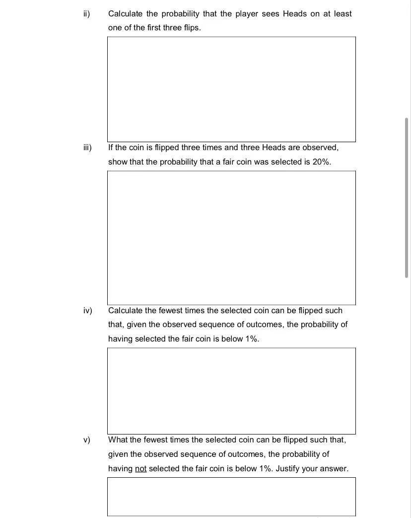 Solved A box contains three coins. Two of the coins are | Chegg.com