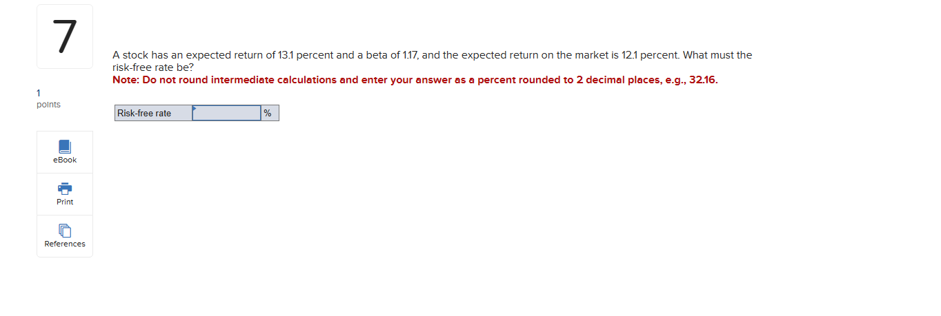 Solved A stock has an expected return of 13.1 percent and a | Chegg.com