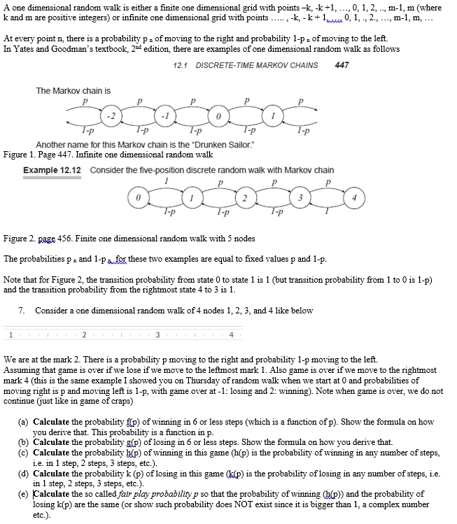 Solved A One Dimensional Random Walk Is Either A Finite One 0347