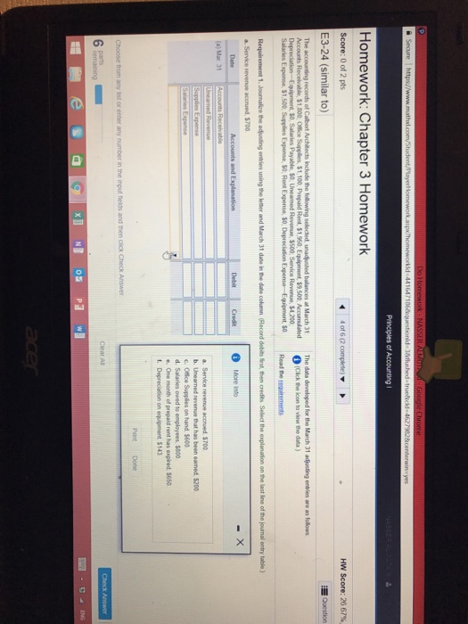 Solved Homework: Chapter 3 Homework Score: 0 of 2 pts E3-24 | Chegg.com Solved Homework: Chapter 3 Homework Score: 0 of 2 pts E3-24 | Chegg.com