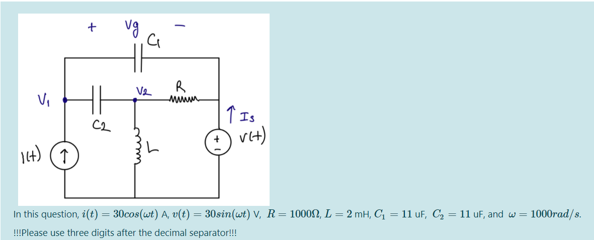 Solved + - vg ,a 12 R Vi ? Is C2 +) v(+) It) ( In this | Chegg.com