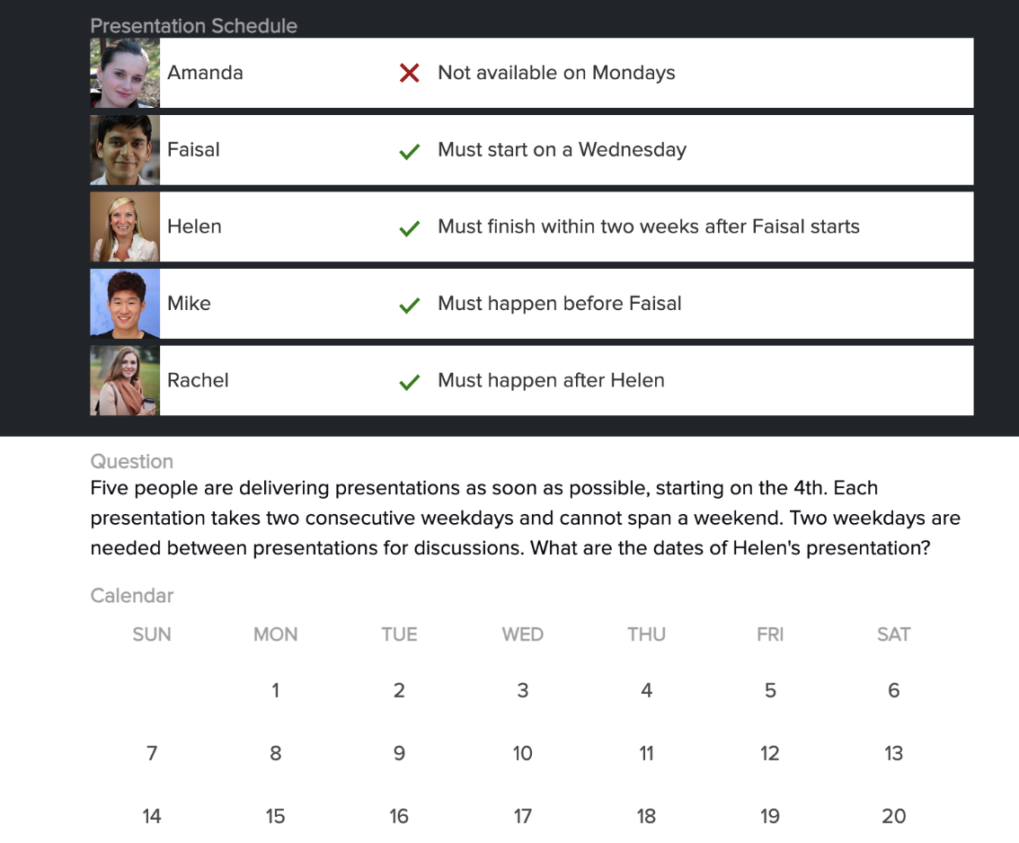 Solved Question Five people are delivering presentations as | Chegg.com