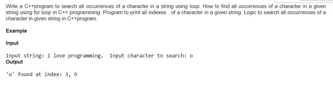 Solved Write A Cprogram To Search All Occurrences Of A 0940